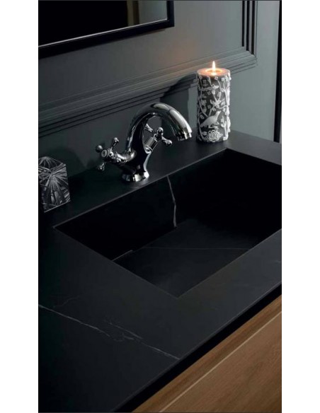 Table double vasque intégrée en ceratop Lumen Sanijura